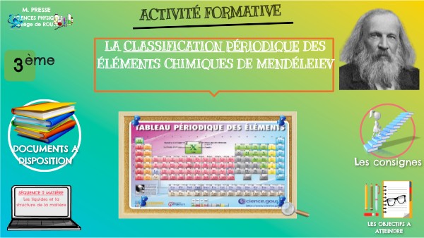 3ÈME_MATIERE CH2_ACTIVITÉ3_La classification périodique | Genially