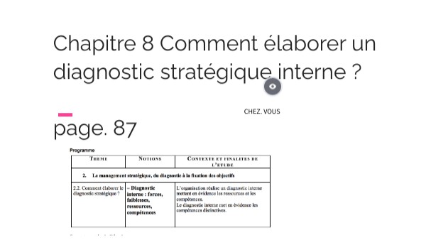 Chapitre 8 Comment élaborer un diagnostic stratégique interne ? | Genially