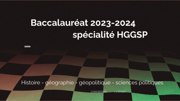 Présentation de la spécialité HGGSP | Genially