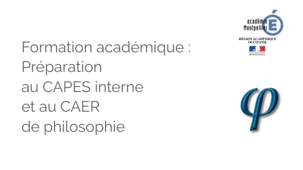 Formation au CAPES interne et CAER de philosophie | Genially