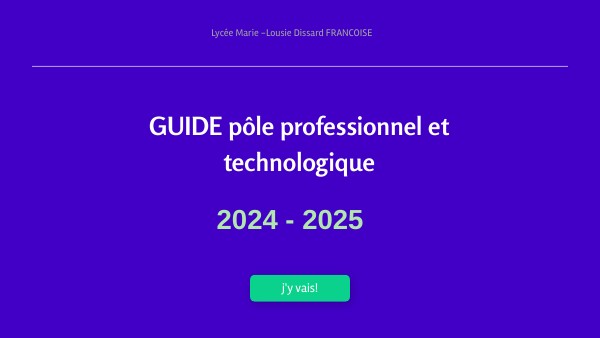 pôle pro et techno 2022 2023 | Genially