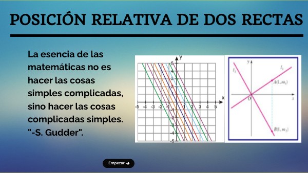 POSICIÓN RELATIVA DE DOS RECTAS | Genially