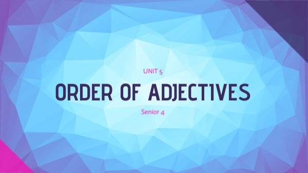 Order of adjectives | Genially