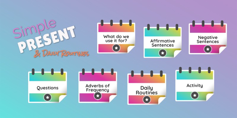 SIMPLE PRESENT SUMMARY + Daily Routines Vocab | Genially