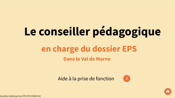 Aide à la prise de fonction CPC en charge du dossier EPS | Genially