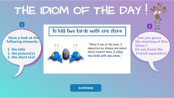 The Idiom of the Day ! | Genially