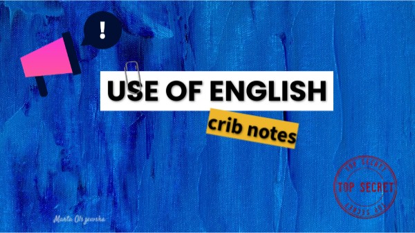 Use of English crib notes | Genially