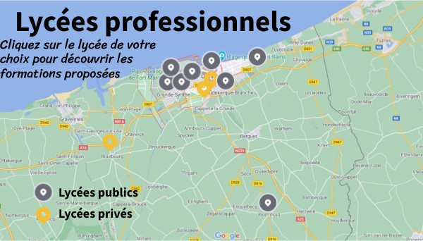 Carte des Lycées professionnels - DUNKERQUE | Genially