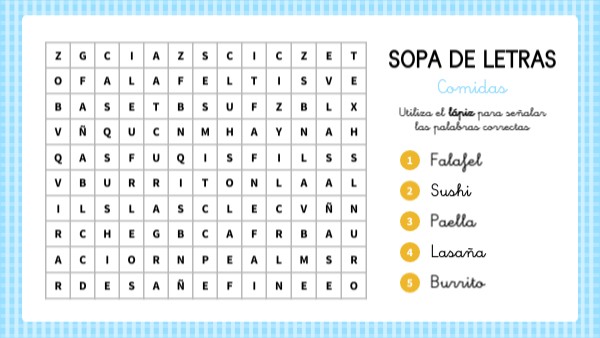 Sopa de letras | Genially