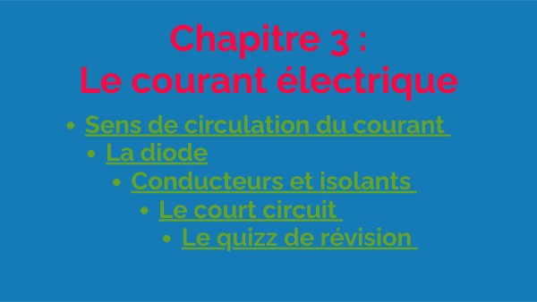 Le courant électrique 5eme | Genially