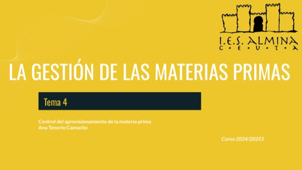 La gestión de la materia prima | Genially