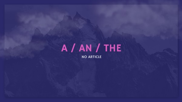 a/an/the | Genially