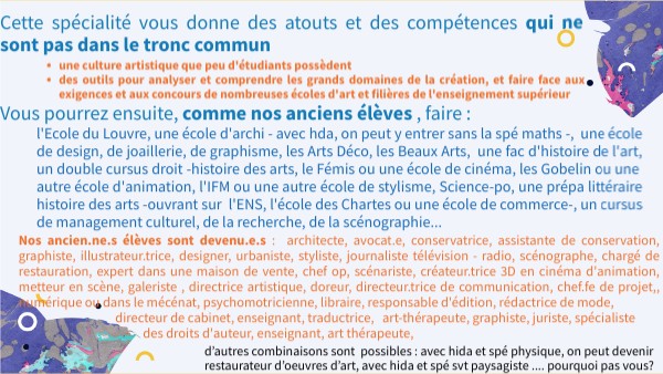 atouts et débouchés de l'histoire des arts | Genially