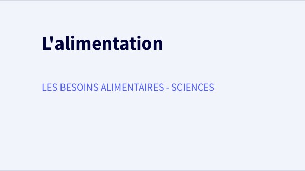 alimentation | Genially