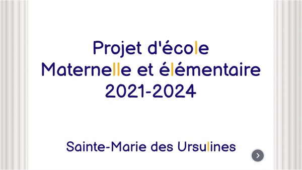Projet d'école 2021-2024 SMU | Genially