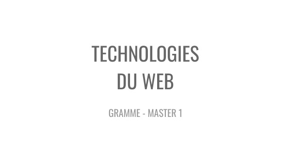Technologies du Web : introduction | Genially