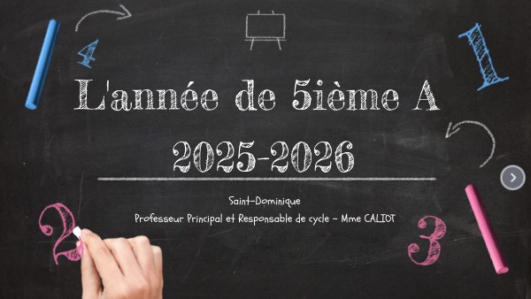 Présentation rentrée 5ième