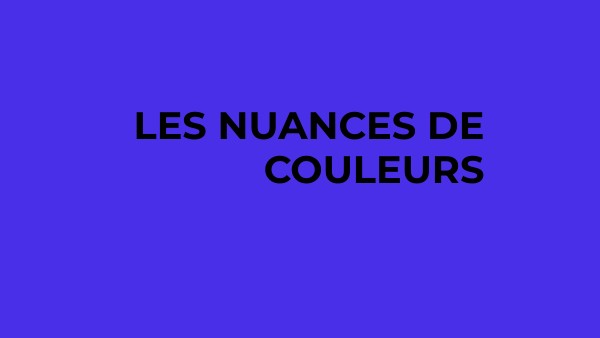 nuances de couleurs | Genially
