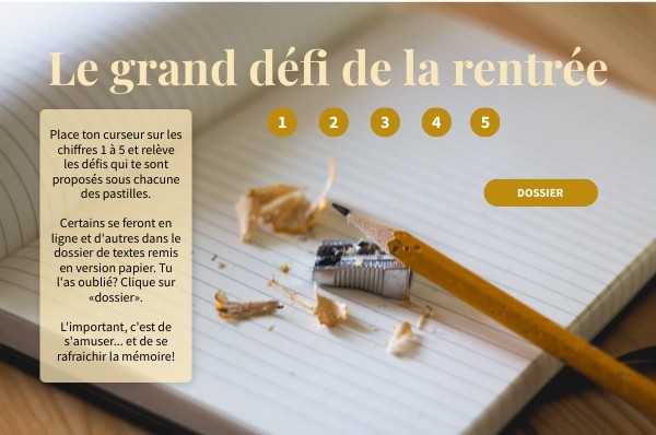 2025 - Le grand défi de la rentrée | Genially