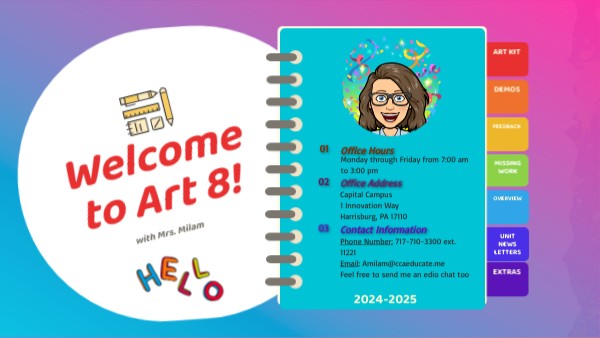 Welcome to Art 8! 2024-2025 | Genially