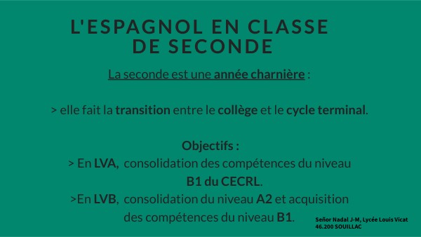 L'ESPAGNOL en classe de 2nde | Genially