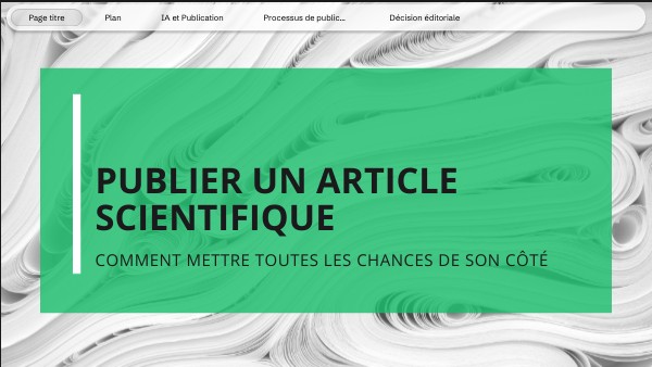 Publier un article scientifique | Genially