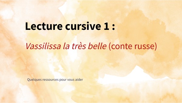 Lecture cursive 1_Classes 603-604 | Genially