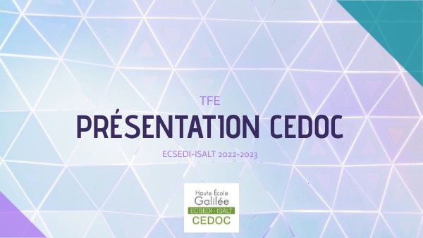 TFE présentation 2022-2023 | Genially