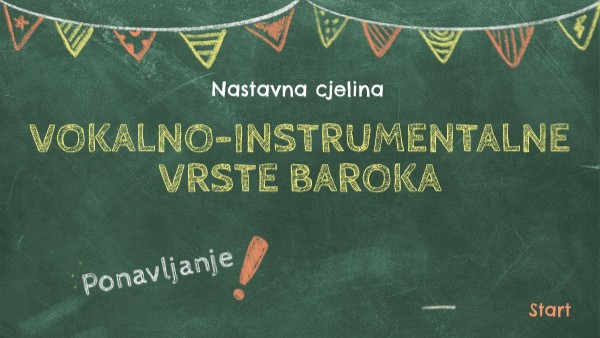 Vokalno-instrumentalne vrste baroka | Genially