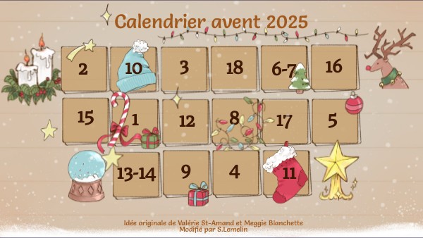 Calendrier avent 2024 | Genially
