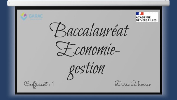 Présentation épreuves du bac éco-gestion
