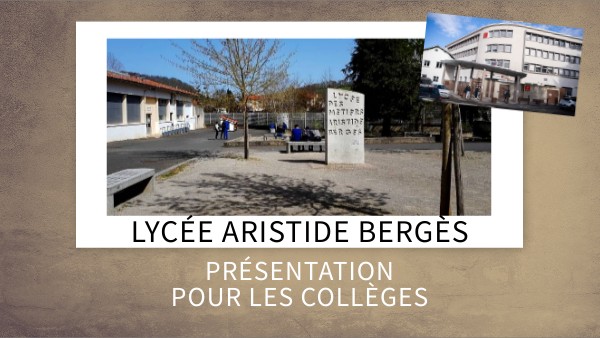Présentation Formations Lycée Aristide Bergès | Genially