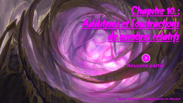 Chap 10 : Additions et Soustractions de Relatifs 5ème | Genially