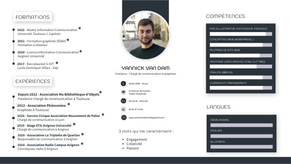 CV Yannick Van Dam | Genially