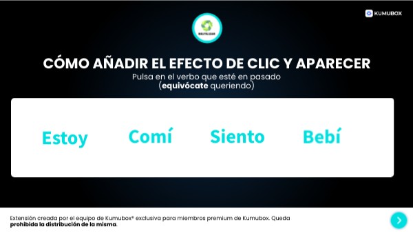 Cómo añadir el efecto de clic y aparecer | Genially