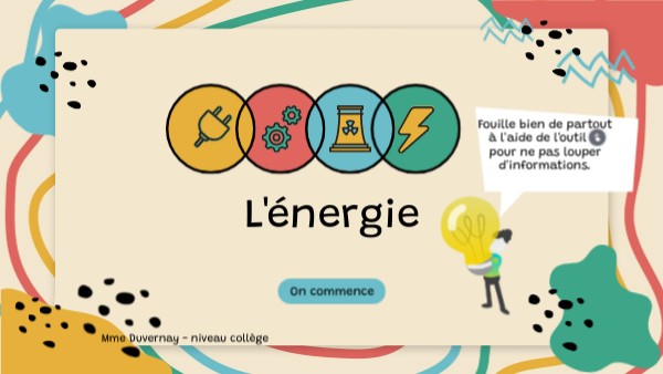 Formes et ressources en énergie | Genially