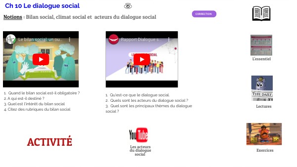 RCH Ch 10 Le dialogue social | Genially