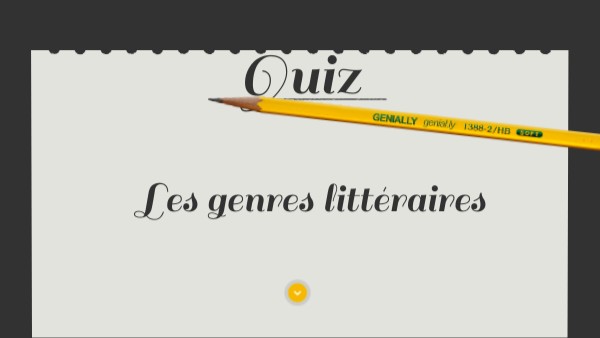 Quiz genres littéraires | Genially