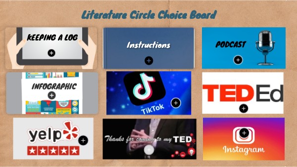Literature Circle Choice Board | Genially