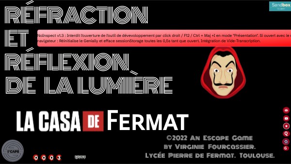 2nde 2019 ch 14 Réflexion Réfraction Escape Game | Genially