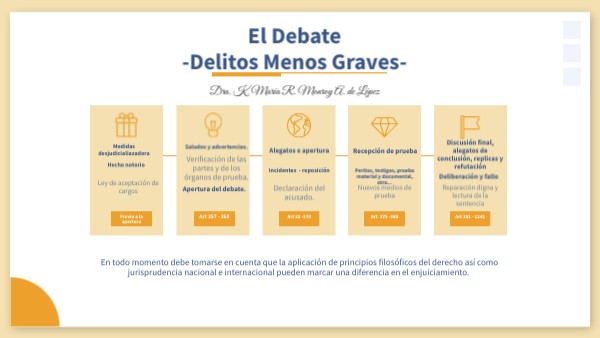 El debate en delitos menos graves | Genially