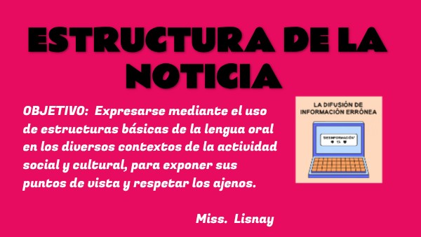 ESTRUCTURA DE LA NOTICIA | Genially