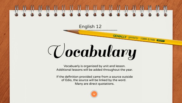 English 12 Vocabulary | Genially