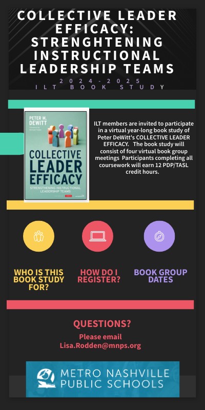 2024-2025 COLLECTIVE LEADER EFFICACY Book Study Infographic | Genially