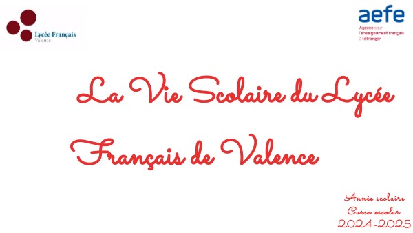 AG 24-25-LA VIE SCOLAIRE PRESENTATION PARENTS | Genially