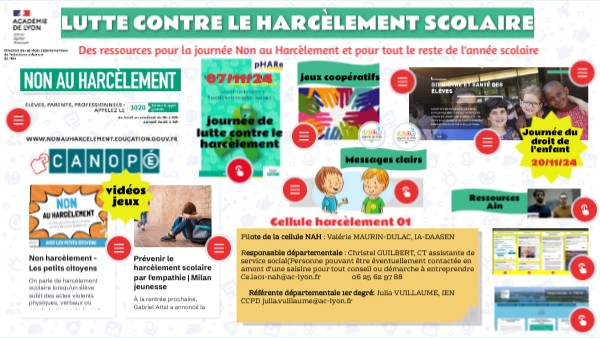 Lutte contre le harcèlement scolaire - PE | Genially