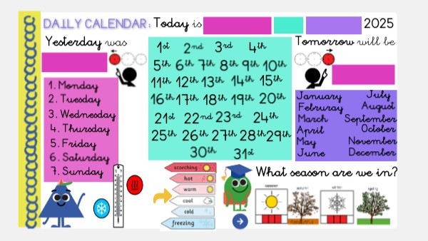 DAILY CALENDAR 25/26 | Genially