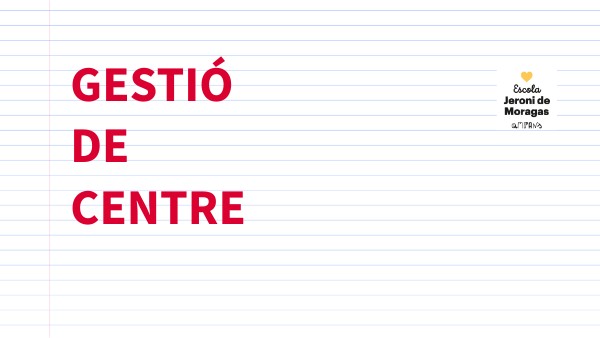 GESTIÓ DE CENTRE | Genially
