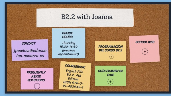 B2.2. H and M, course information | Genially