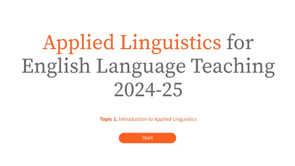 Topic 1. Introduction to Applied Linguistics | Genially